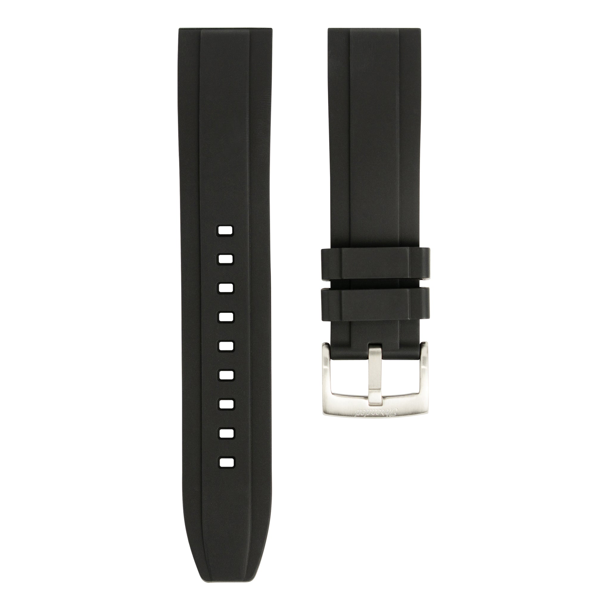 FKM Rubber Watch Strap - Black – Threaded Leather