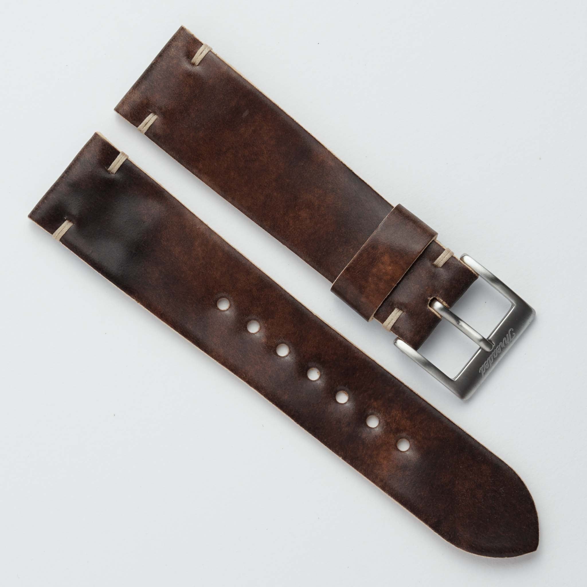 Marbled Brown Shell Cordovan Watch Band | Threaded Leather Co.